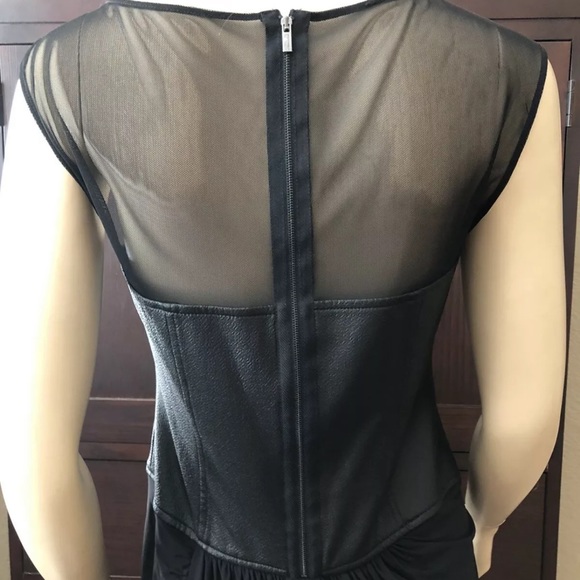 BCBGMaxAzria | Dresses | Bcbg Max Azria Sheer Sleeveless Mesh And Faux ...